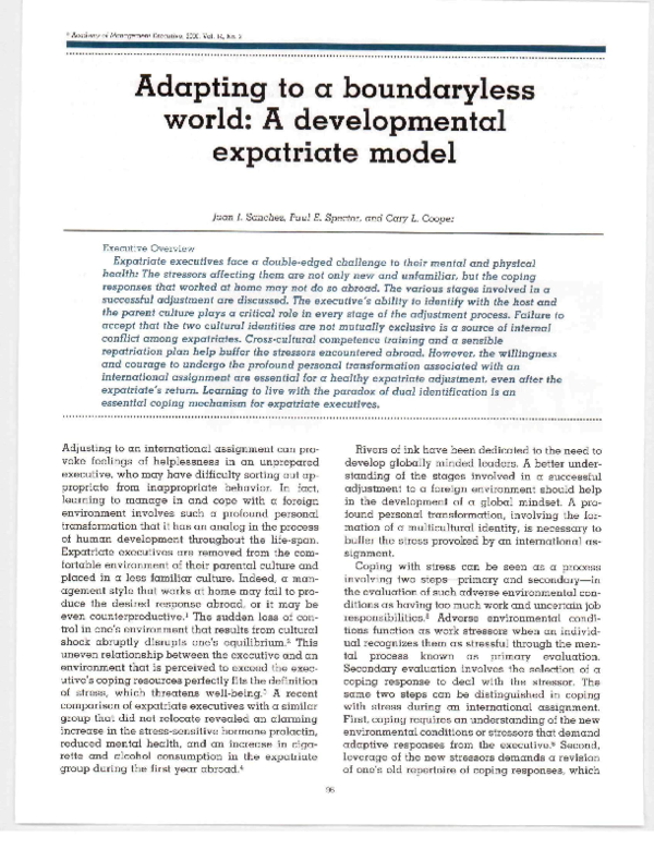 (PDF) Adapting to a boundaryless world: A developmental expatriate model