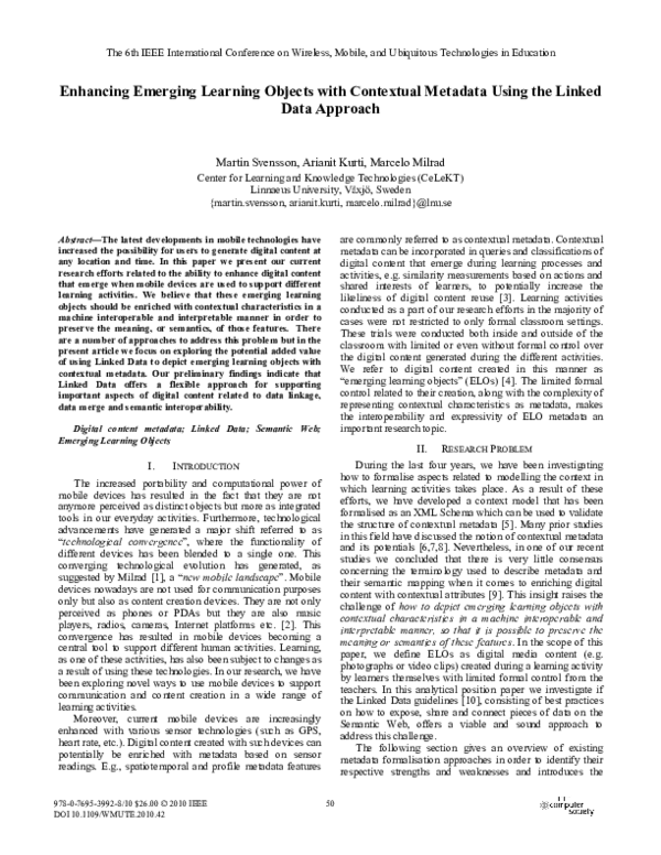 Pdf Enhancing Emerging Learning Objects With Contextual Metadata Using The Linked Data Approach 9671