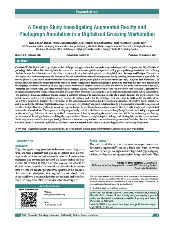 (PDF) A Design Study Investigating Augmented Reality and Photograph ...