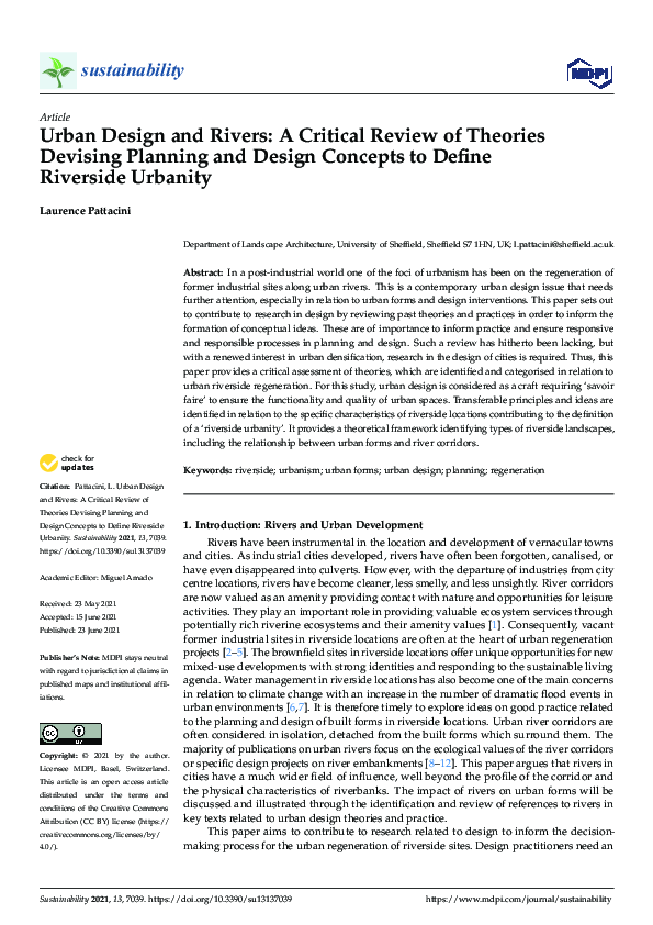 (PDF) Urban Design and Rivers: A Critical Review of Theories Devising ...