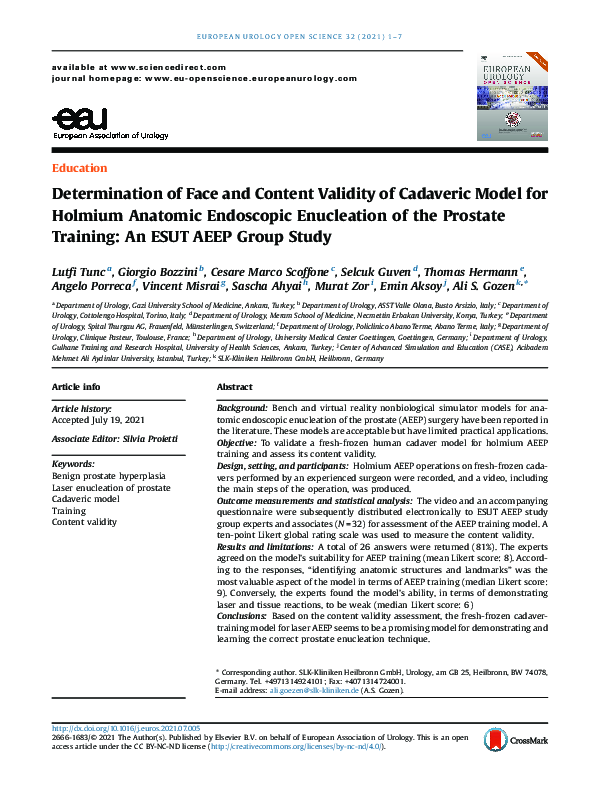 (PDF) Determination of Face and Content Validity of Cadaveric Model for ...