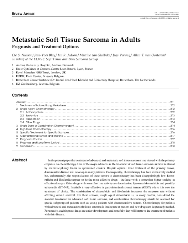 (PDF) Metastatic Soft Tissue Sarcoma in Adults