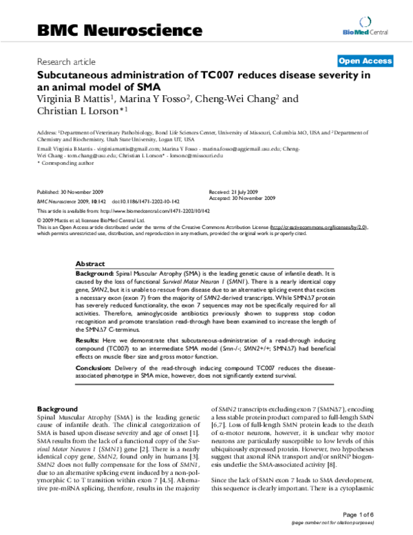 (PDF) Subcutaneous administration of TC007 reduces disease severity in ...