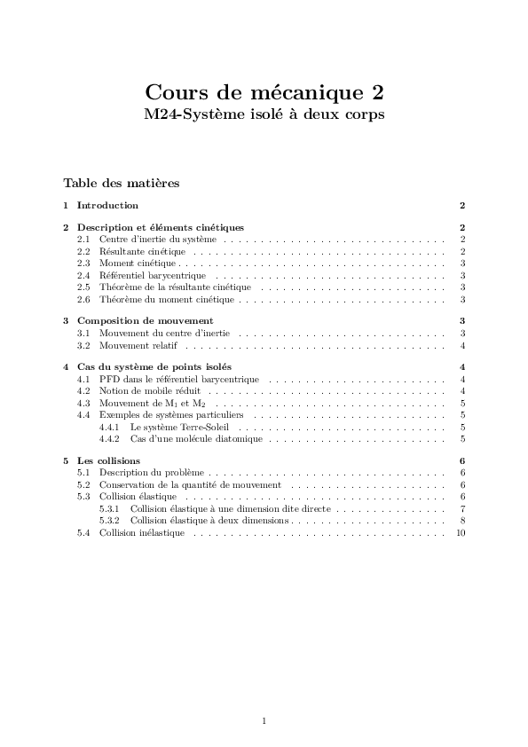 (PDF) Cours de mécanique 2