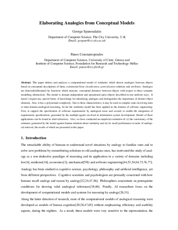 (PDF) Elaborating analogies from conceptual models