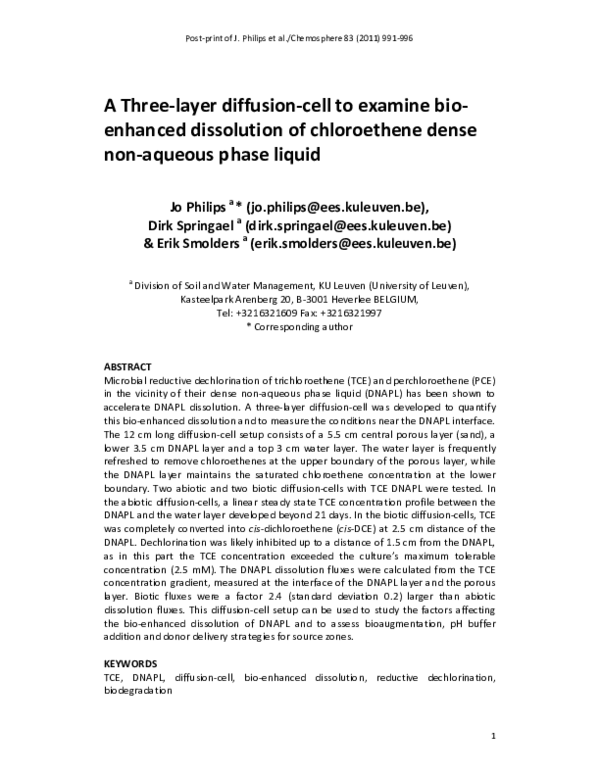 (PDF) A three-layer diffusion-cell to examine bio-enhanced dissolution ...