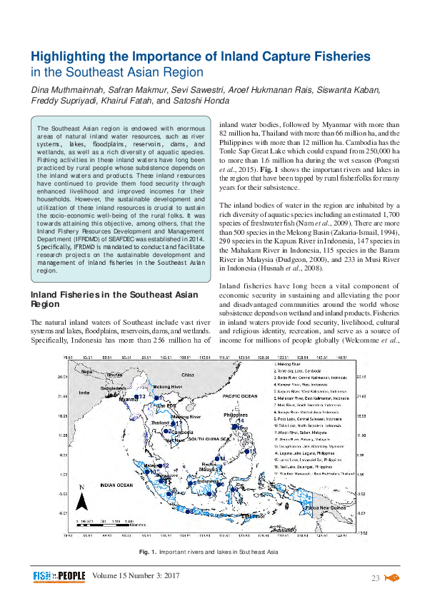 (PDF) Sustaining Inland Fisheries in Southeast Asia