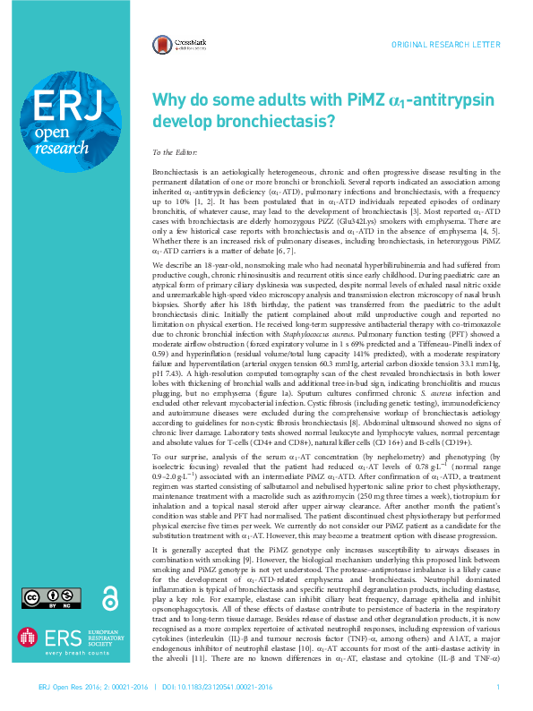 (PDF) Why do some adults with PiMZ α1-antitrypsin develop bronchiectasis?