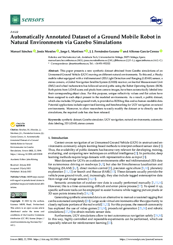 (PDF) Automatically Annotated Dataset of a Ground Mobile Robot in Natural Environments via ...