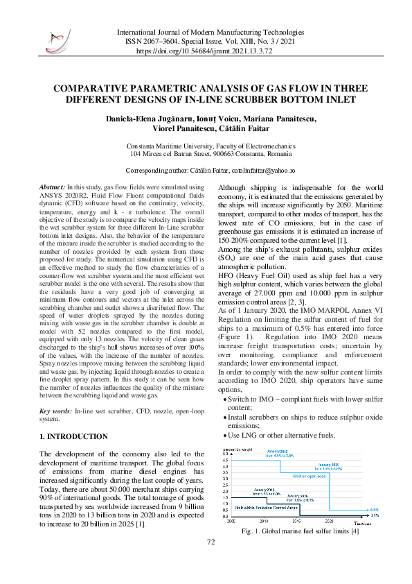(PDF) Comparative Parametric Analysis of Gas Flow in Three Different Designs of In-Line Scrubber ...