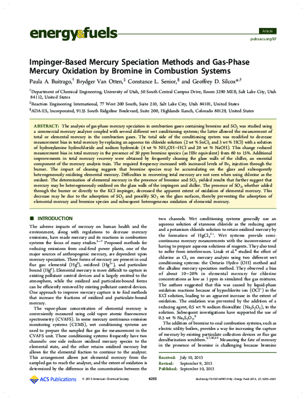 (PDF) Impinger-Based Mercury Speciation Methods and Gas-Phase Mercury ...
