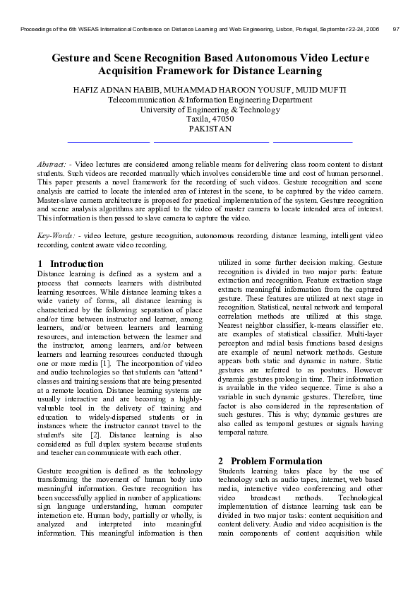 (PDF) Gesture and scene recognition based autonomous video lecture acquisition framework for ...