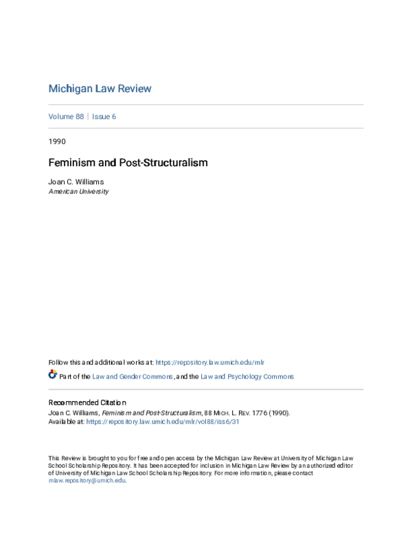 (PDF) Feminism and Post-Structuralism