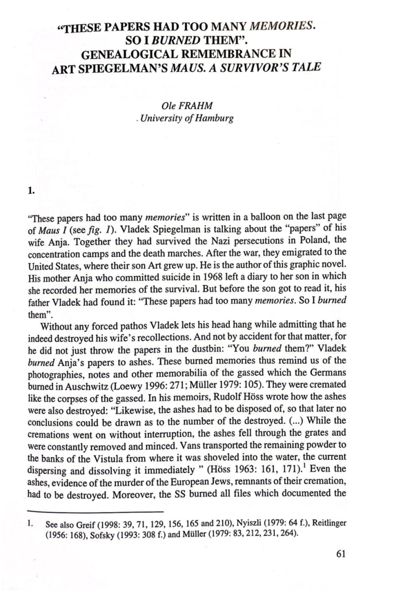 (PDF) These Papers Had Too Many Memories. So I Burned Them ...