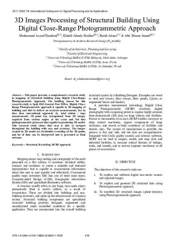 (PDF) 3D Mapping of Structures via Digital Photogrammetry