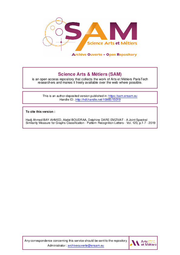 (PDF) A Joint Spectral Similarity Measure for Graphs Classification