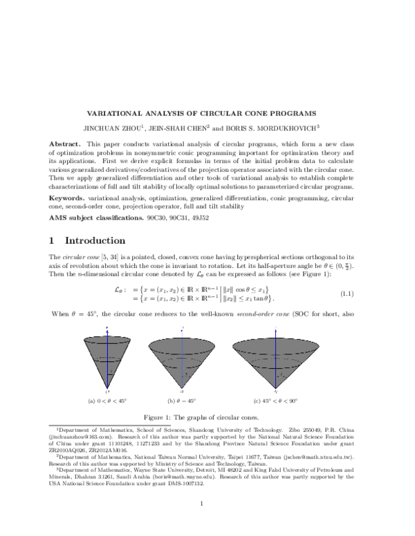 (PDF) Variational analysis of circular cone programs