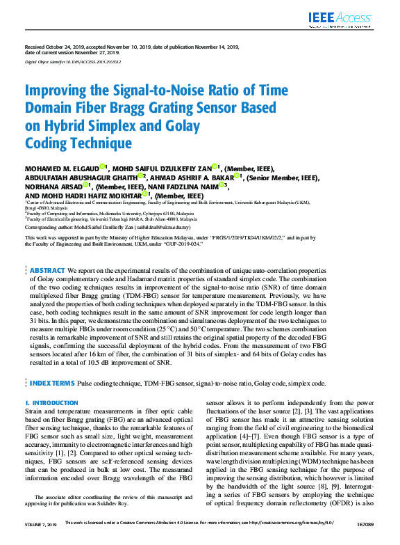 (PDF) Improving the Signal-to-Noise Ratio of Time Domain Fiber Bragg Grating Sensor Based on ...