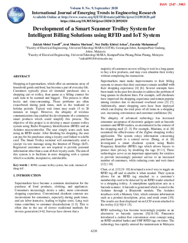 Pdf Development Of A Smart Scanner Trolley System For Intelligent