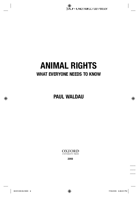 (PDF) Animal Rights: What Everyone Needs to Know