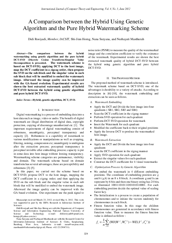 Pdf A Comparison Between The Hybrid Using Genetic Algorithm And The