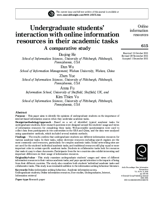 (PDF) Undergraduate students' interaction with online information ...