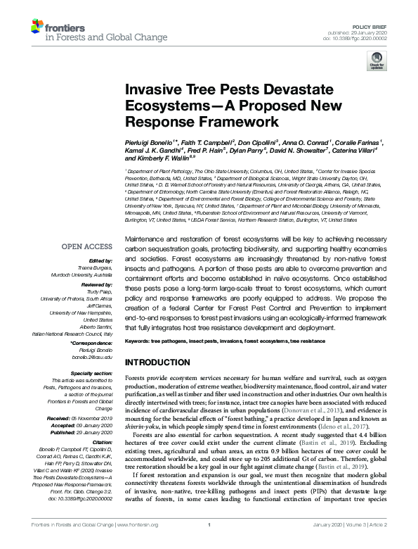 (PDF) Invasive Tree Pests Devastate Ecosystems—A Proposed New Response ...