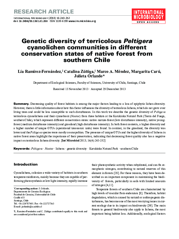 (PDF) Genetic diversity of terricolous Peltigera cyanolichen ...