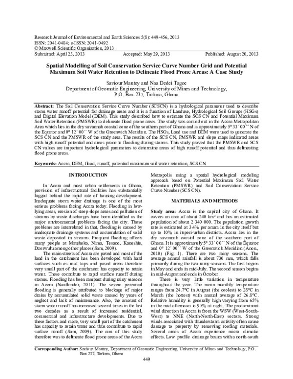(PDF) Spatial Modelling of Soil Conservation Service Curve Number Grid ...