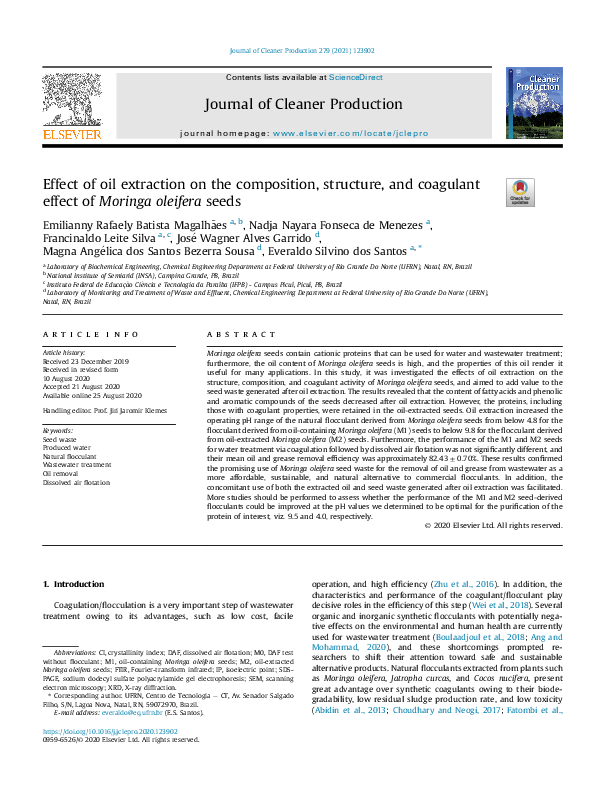 Pdf Effect Of Oil Extraction On The Composition Structure And