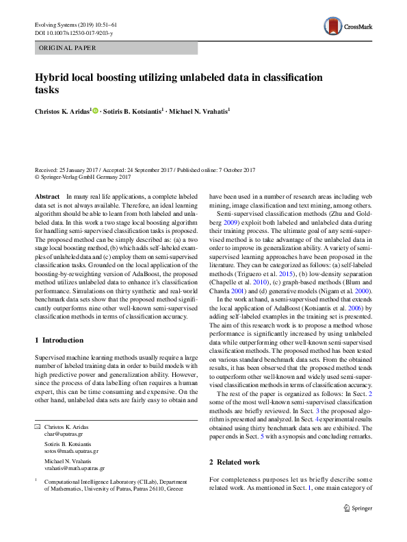 (PDF) Hybrid local boosting utilizing unlabeled data in classification tasks | Michael Vrahatis ...