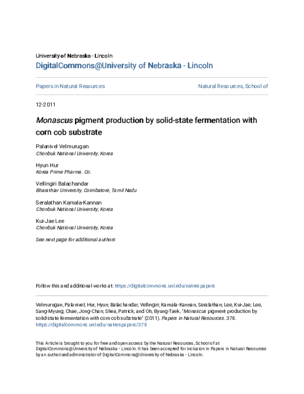 (PDF) \u3ci\u3eMonascus\u3c/i\u3e pigment production by solid-state ...