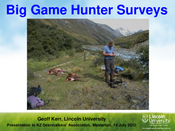 (PDF) Big game hunter surveys | Geoffrey Kerr - Academia.edu