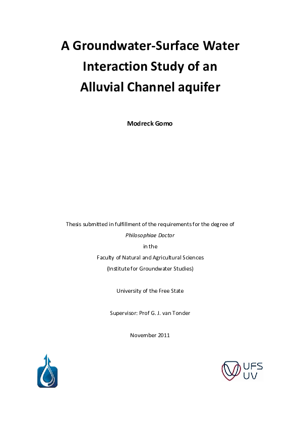(PDF) A groundwater-surface water interaction study of an alluvial channel aquifer | Modreck ...
