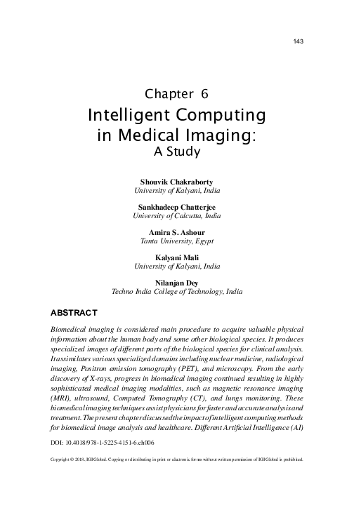(PDF) Intelligent Computing in Medical Imaging