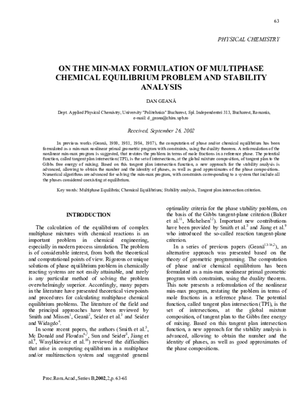 (PDF) Physical Chemistry on the Min-Max Formulation of Multiphase Chemical Equilibrium Problem ...