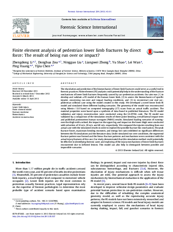 (PDF) Finite element analysis of pedestrian lower limb fractures by ...