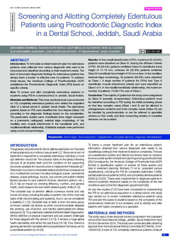 (PDF) Screening and Allotting Completely Edentulous Patients using ...