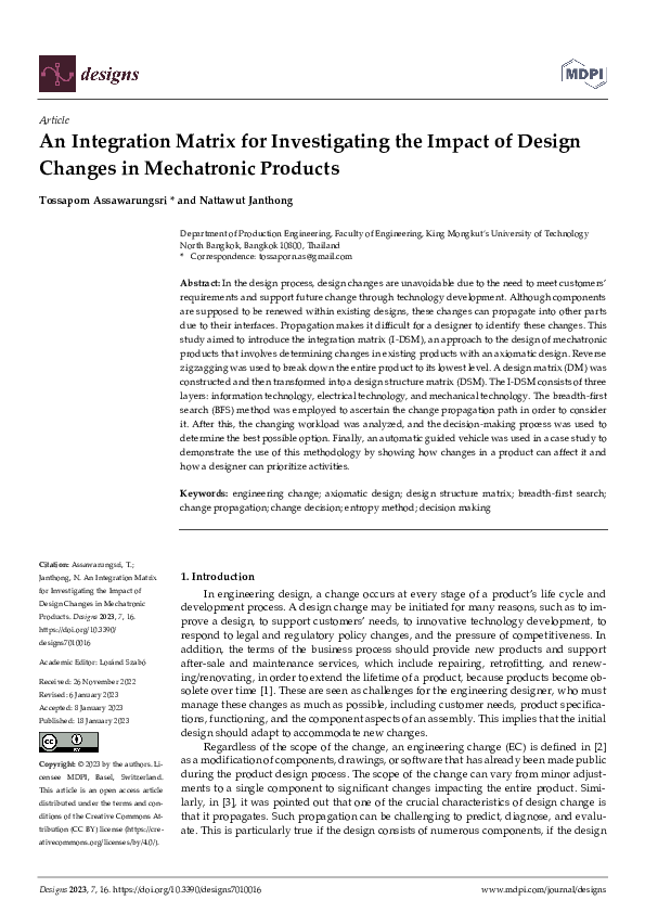 (PDF) An Integration Matrix for Investigating the Impact of Design ...