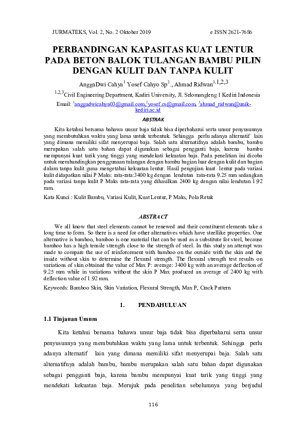 (PDF) Perbandingan Kapasitas Kuat Lentur Pada Beton Balok Tulangan ...