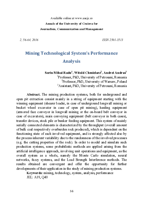 Pdf Mining Technological Systems Performance Analysis 5971