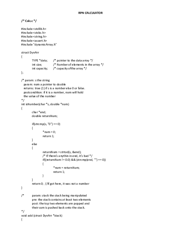 (DOC) RPN Calculator