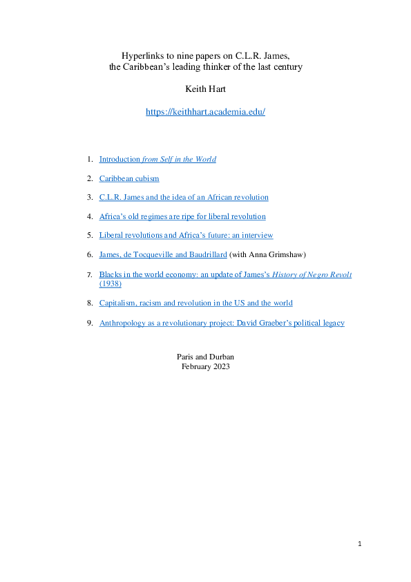 (PDF) Nine papers on C.L.R. James, the Caribbean's leading thinker of ...