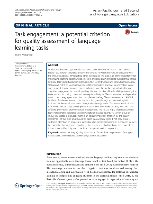 (PDF) Task engagement: a potential criterion for quality assessment of ...