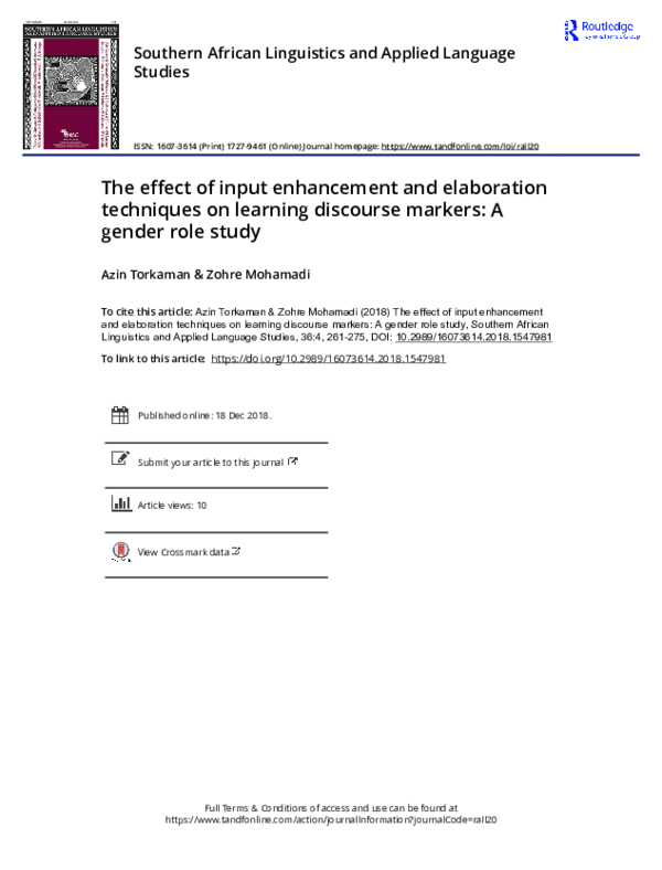 (PDF) The effect of input enhancement and elaboration techniques on ...