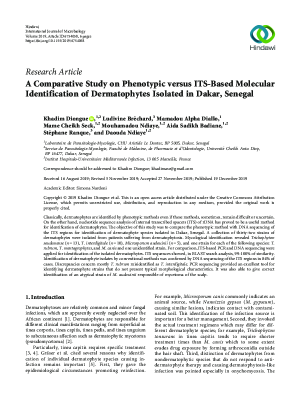 (PDF) A Comparative Study on Phenotypic versus ITS-Based Molecular Identification of ...