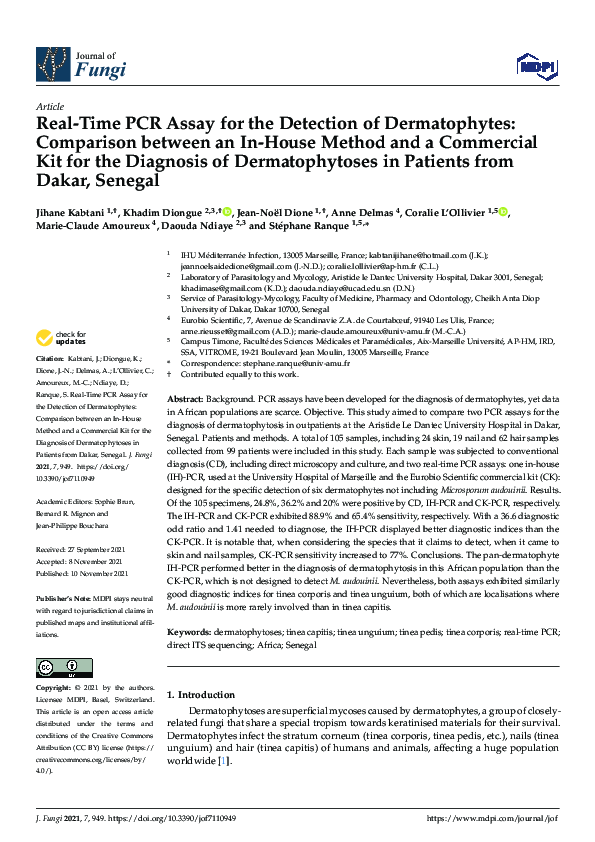 (PDF) Real-Time PCR Assay for the Detection of Dermatophytes ...