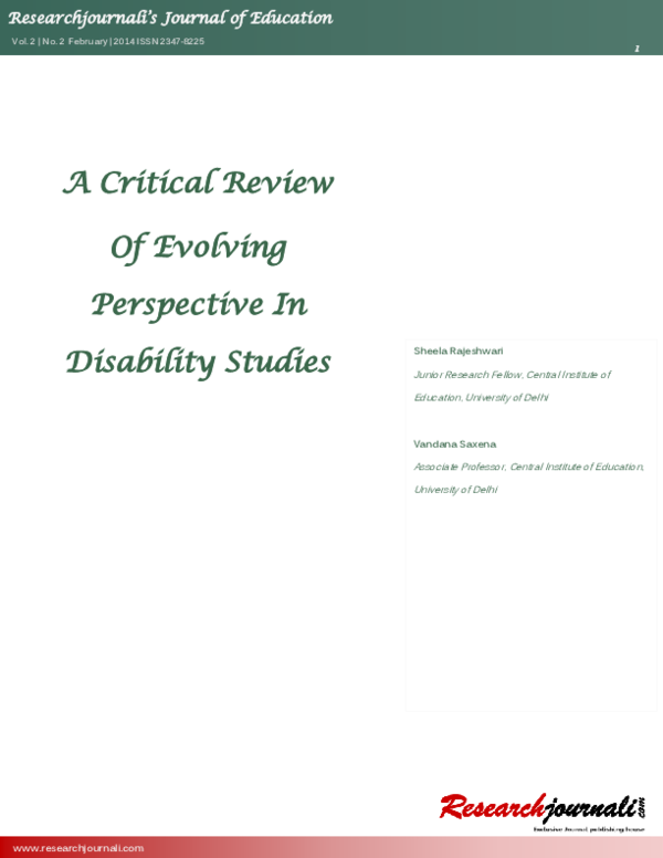 (PDF) Disability studies