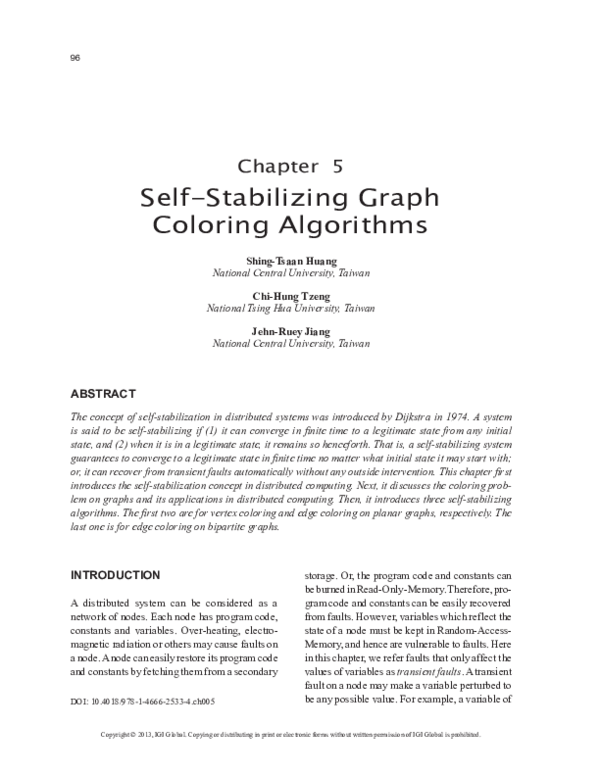 (PDF) Self-Stabilizing Graph Coloring Algorithms