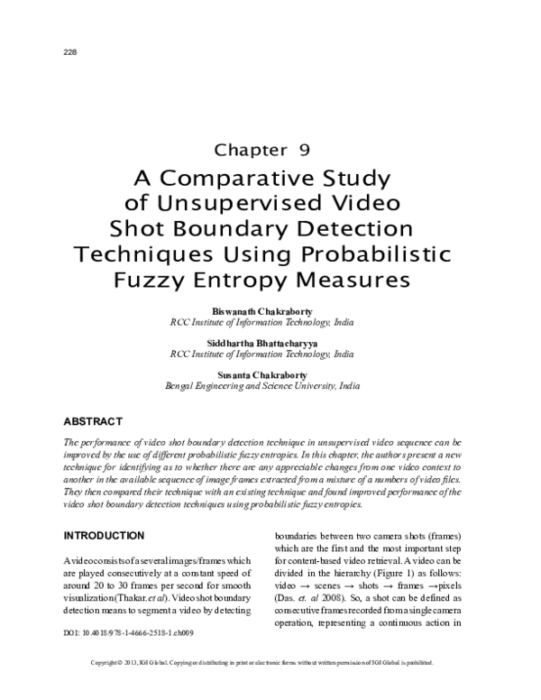 (PDF) Unsupervised Video Shot Boundary Detection Study